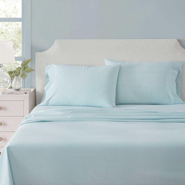 Reviews for MARTHA STEWART MS Small Gingham 4-Piece White/Winter Blue ...