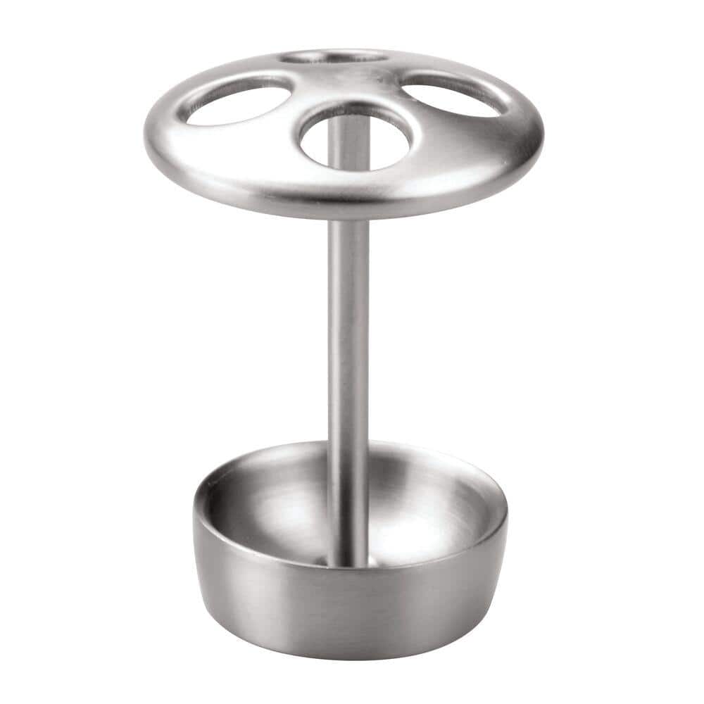 IDESIGN Forma Tooth Brush Stand in Silver 22060 - The Home Depot