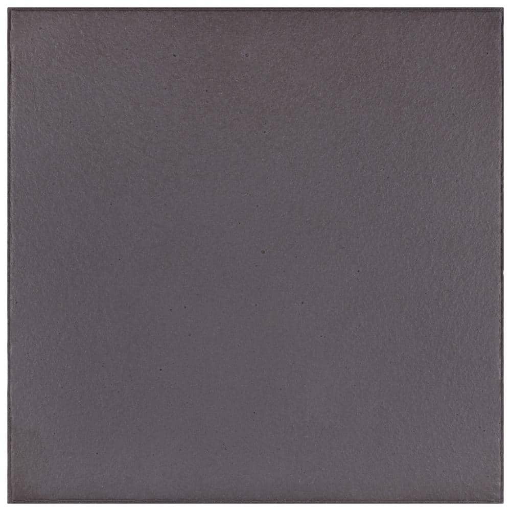 Merola Tile Quarry Black 7-3/4 in. x 7-3/4 in. Ceramic Floor and Wall ...