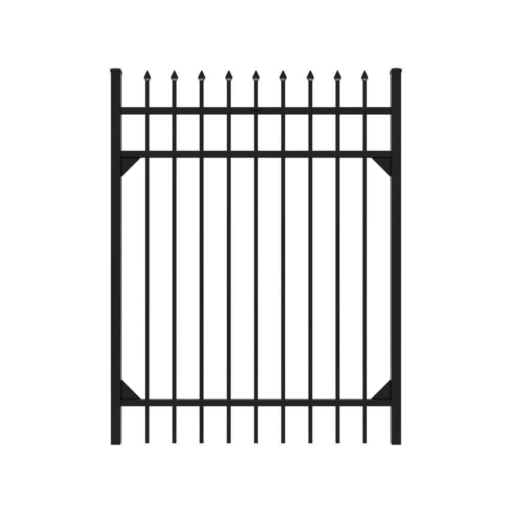 FORTRESS Athens 5-ft H x 4-ft W Gloss Black Aluminum Pressed Spear ...