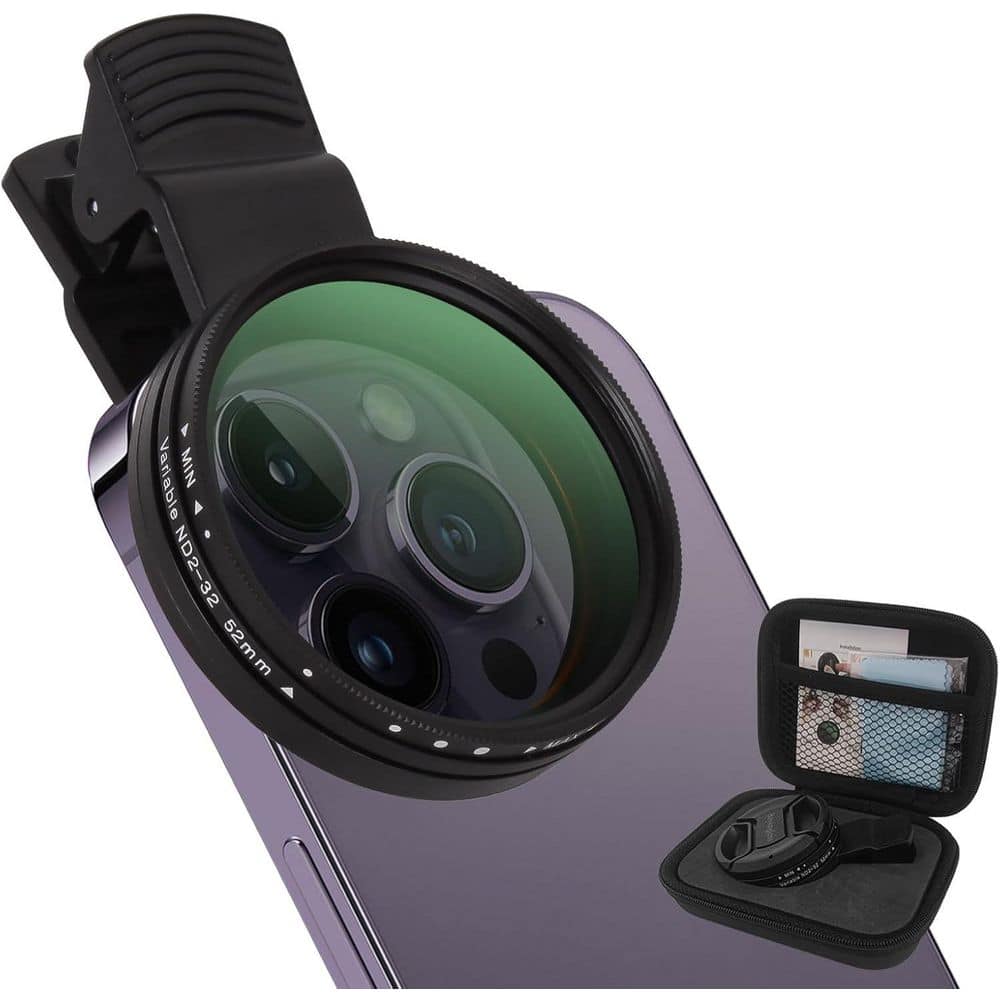 OBJLGEV 52MM Clip-on Variable ND2-32 Phone Lens Filter Kit Ultra Slim ...