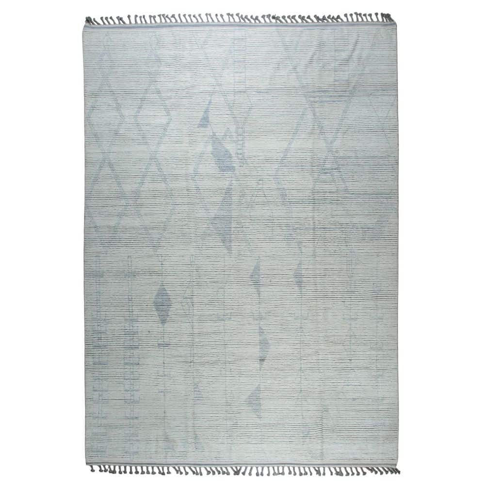 EORC Beige 9 ft. x 13 ft. Hand-Knotted Wool Marrakech Handspun ...