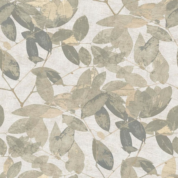 Veer Decor Beech Leaves Cream Wallpaper Sample 8250-AG1-S - The Home Depot
