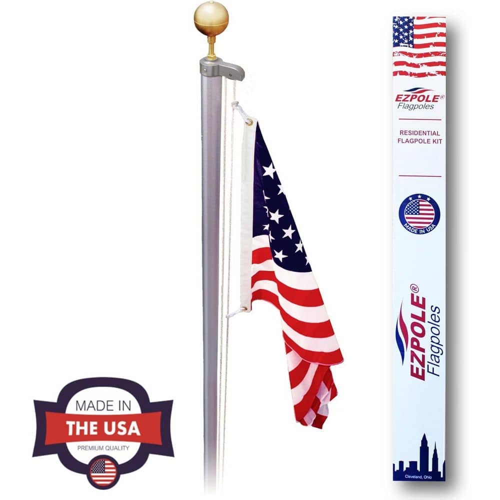 EZPole All American Series - 25 ft. Tapered Sectional Flagpole Kit with ...