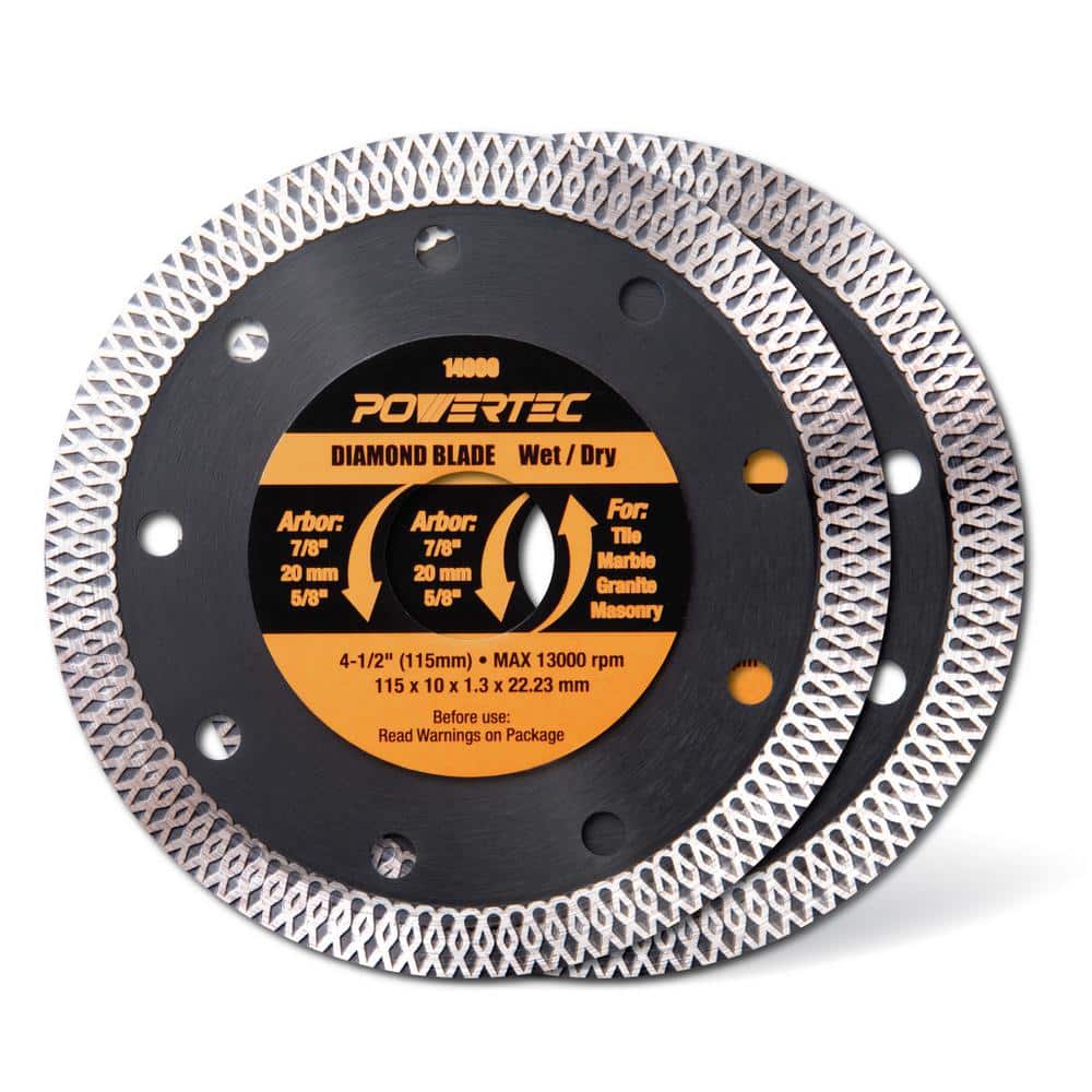 ‎POWERTEC 4-1/2 in. Turbo Mesh Rim Diamond Blade for Angle Grinder, for ...