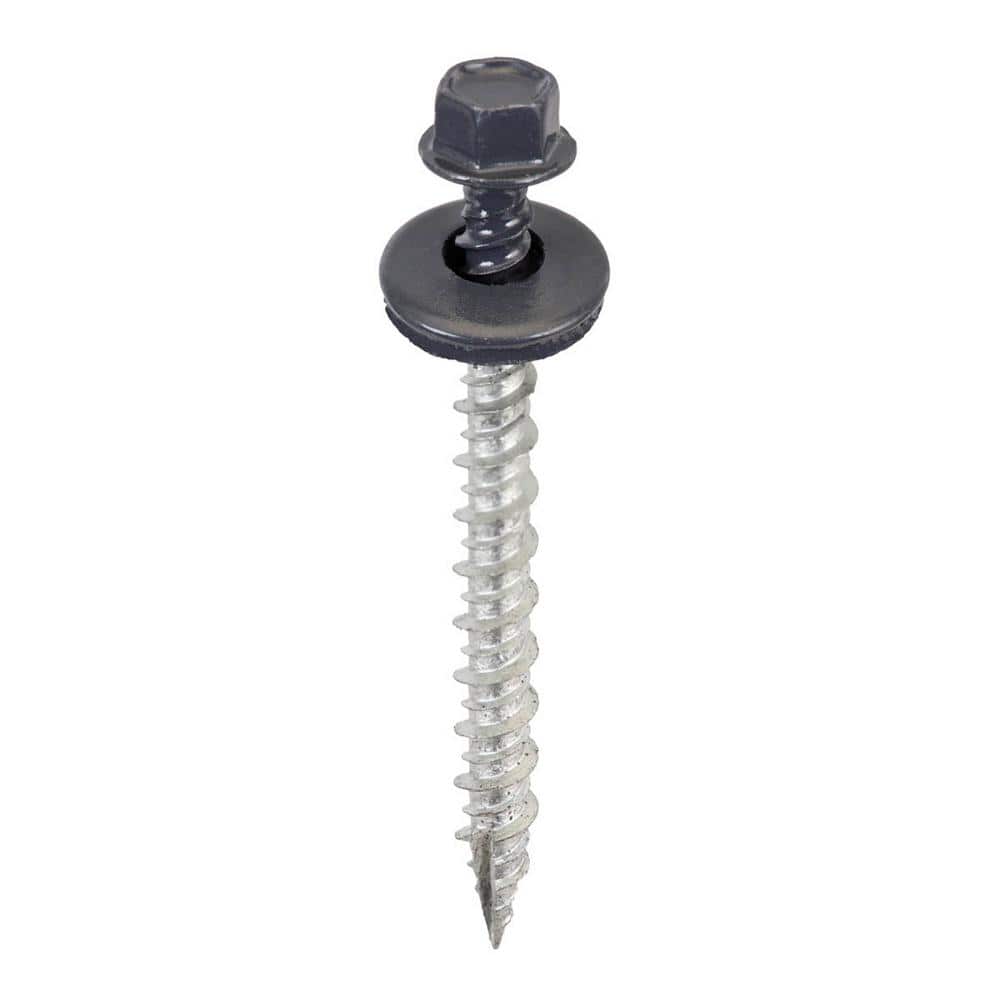 Acorn Hardware #9 X 2 in. Charcoal Gray Hex Metal to Wood Screws (Bag ...