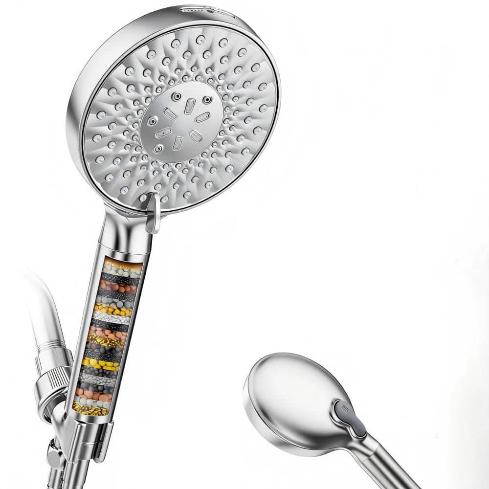 Numhew 1-Piece Handheld Shower Head with 71 in. Hose, Include Mounting ...