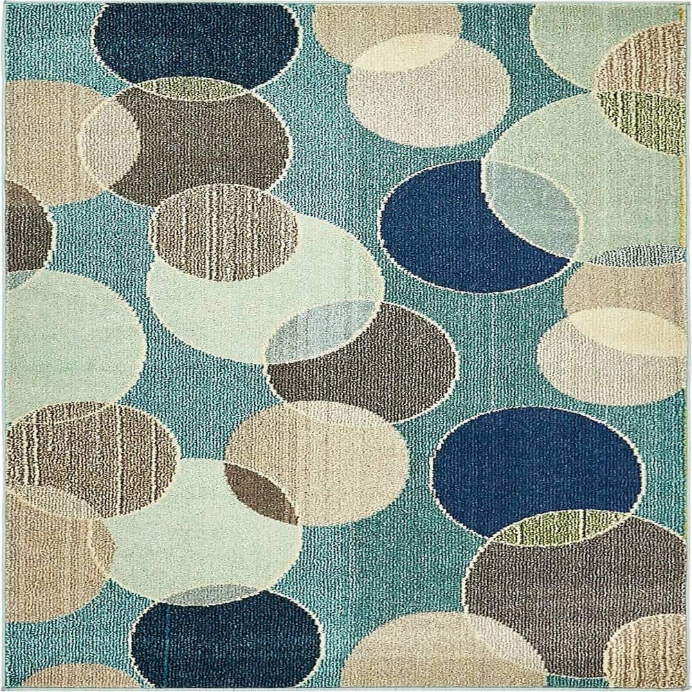 Unique Loom Chromatic Seaside Blue 4' 0 x 6' 0 Area Rug 3139818 - The ...