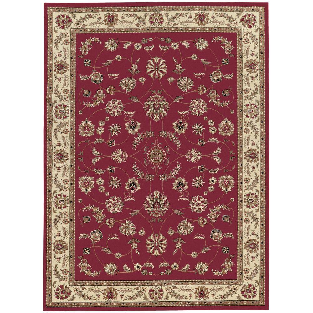 RADICI USA Como Red 8 ft. x 11 ft. Traditional Oriental Scroll Area Rug ...