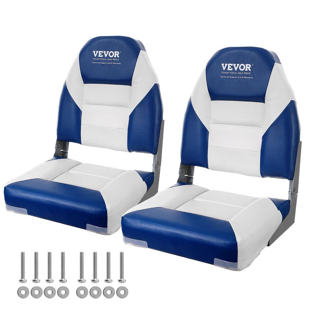 VEVOR Boat Seats, 21.85 in. High Back Boat Seat, Folding Boat Chair with Thickened Sponge ...