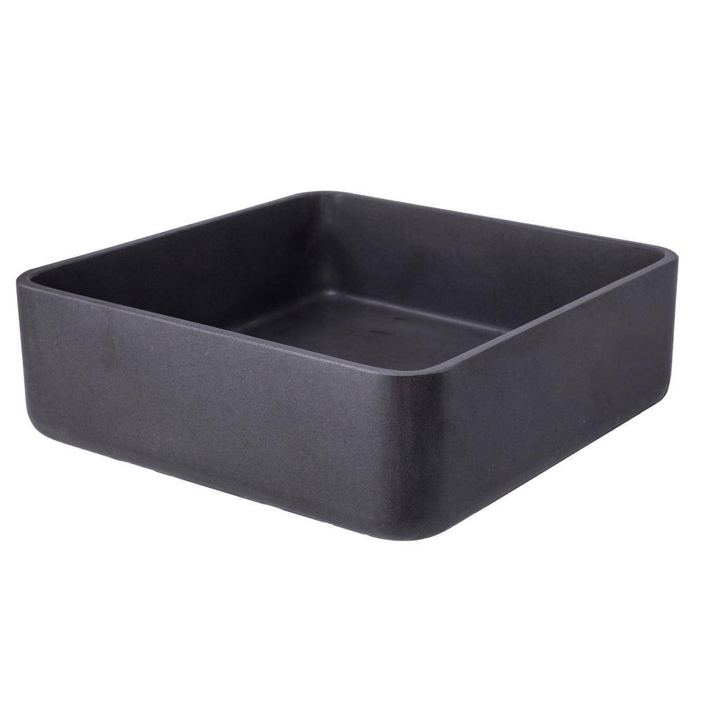 Eden Bath Thin Lip Square Vessel Sink with Rounded Corners in Natural ...