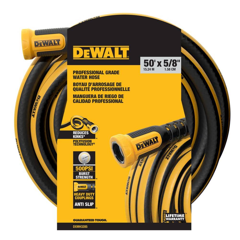 DEWALT 5/8 in. Dia x 50 ft. Professional Grade Heavy-Duty Water Hose DXMH3285 - The Home Depot