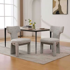 Noble House Alvin Modern White + Black Chenille Upholstered Dining Side ...