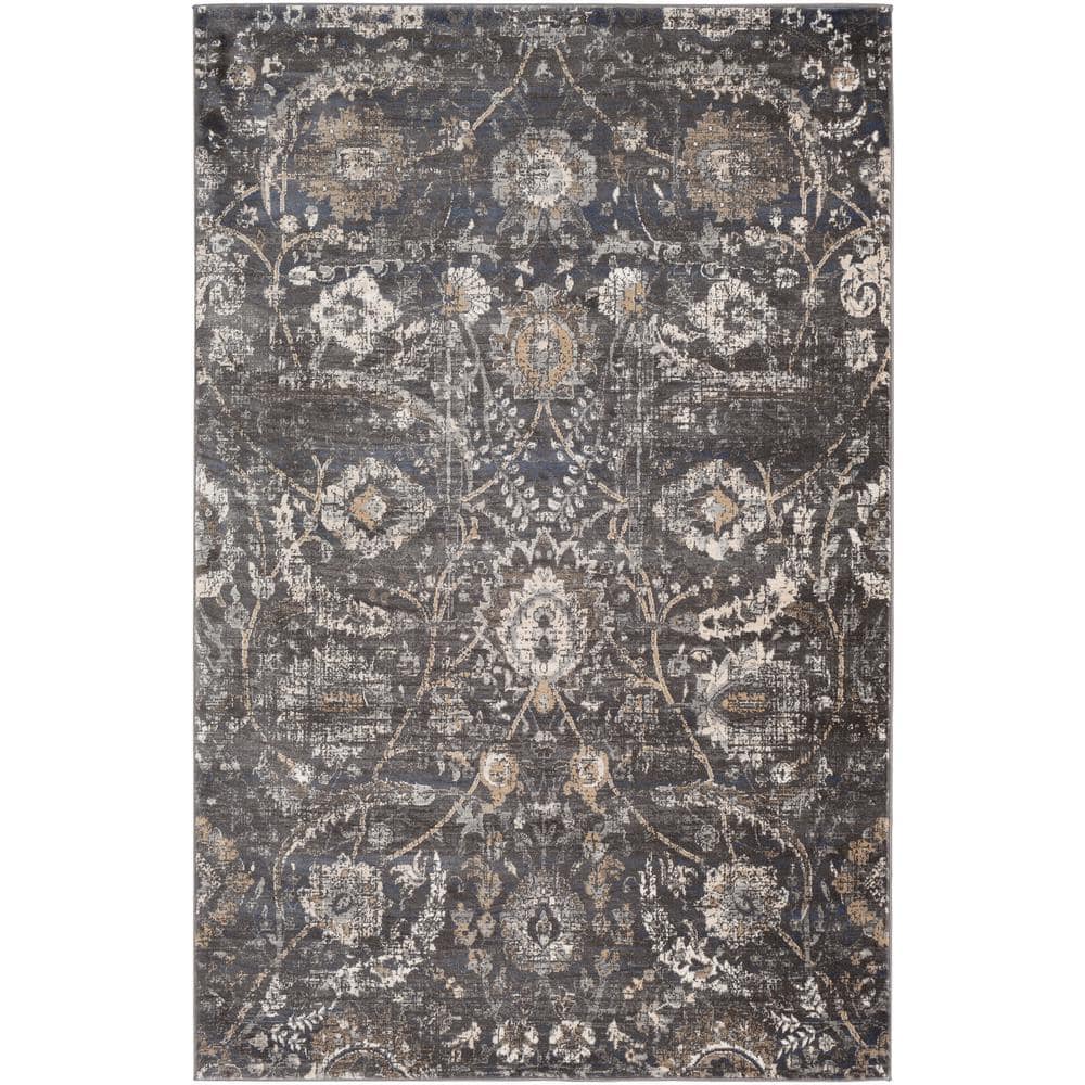 Livabliss Talita Black 5 ft. 3 in. x 7 ft. 3 in. Oriental Area Rug ...
