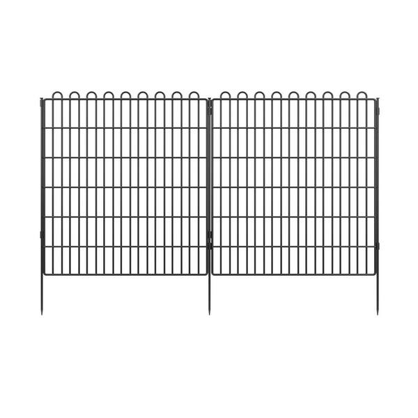 Justincity Metal Decorative Garden Fence Panels 32in Height No-Dig ...