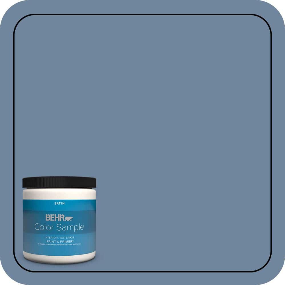 BEHR PREMIUM PLUS 8 oz. #S520-5 Thundercloud Satin Enamel Interior ...