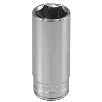 Husky 1/2 in. Drive 22 mm 6-Point Deep Impact Socket H2DDPIMP22MM