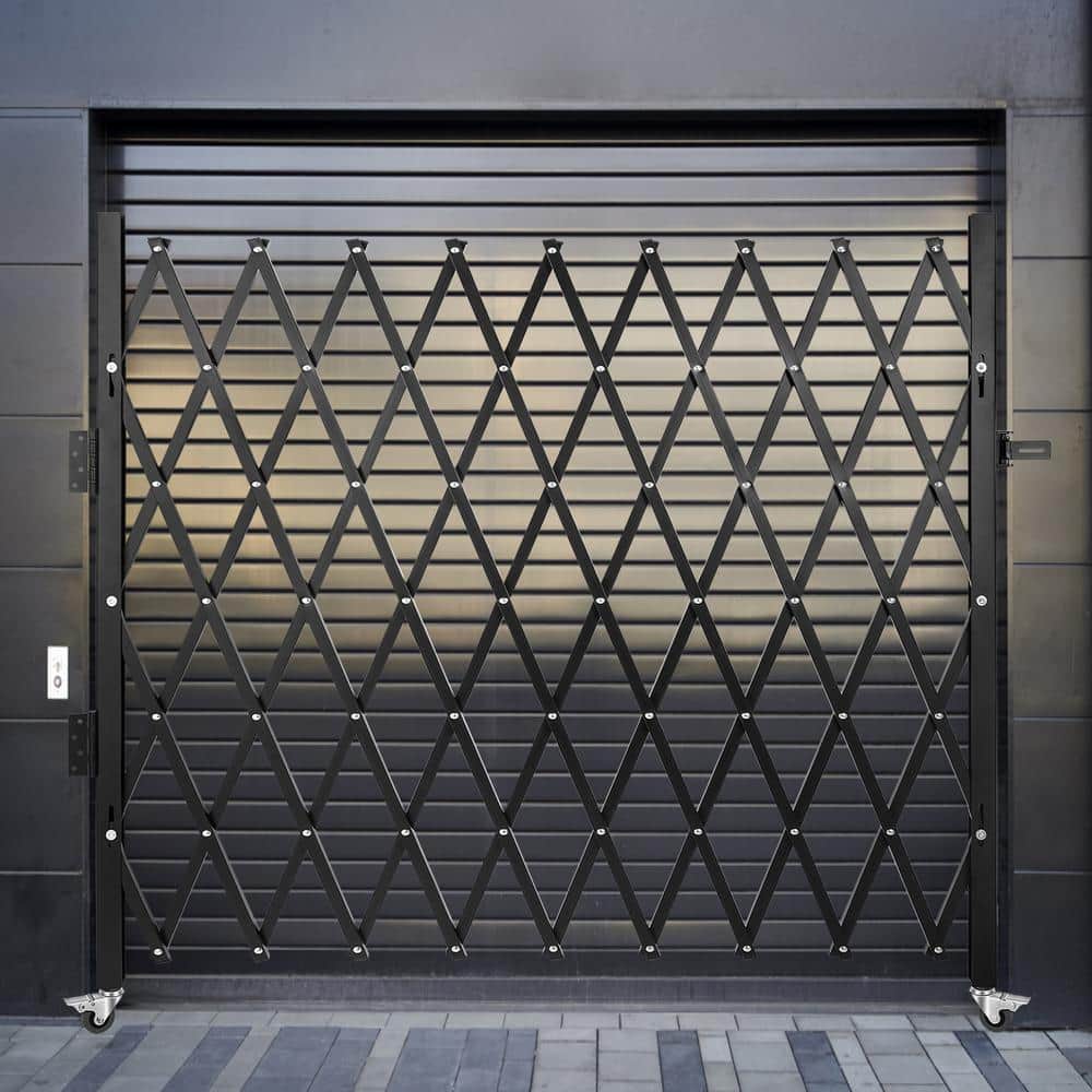 SKYSHALO Single Fold Security Gate 84 in. H x 84 in. W Steel Garden ...