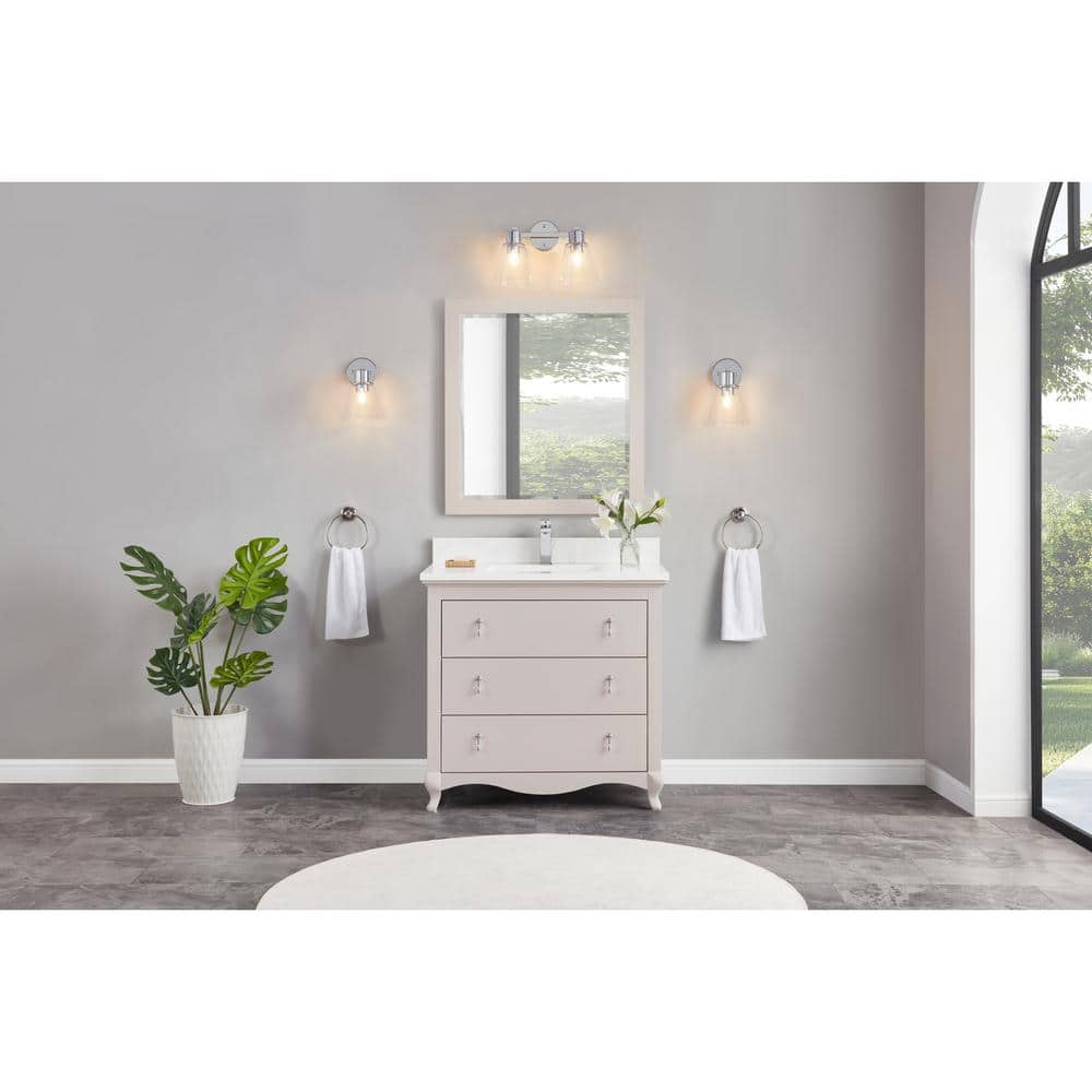 Legion Furniture WS2512-36-DW 36 in. Single Sink Vanity Dreamy White Bath Vanity with White 1 in ...