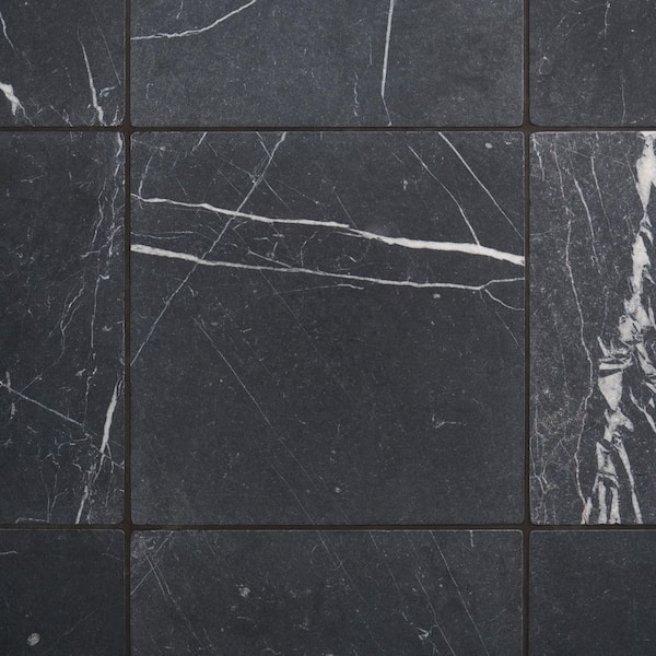 Ivy Hill Tile Heritage Nero 12 in. x 12 in. Tumbled Marble Floor and ...