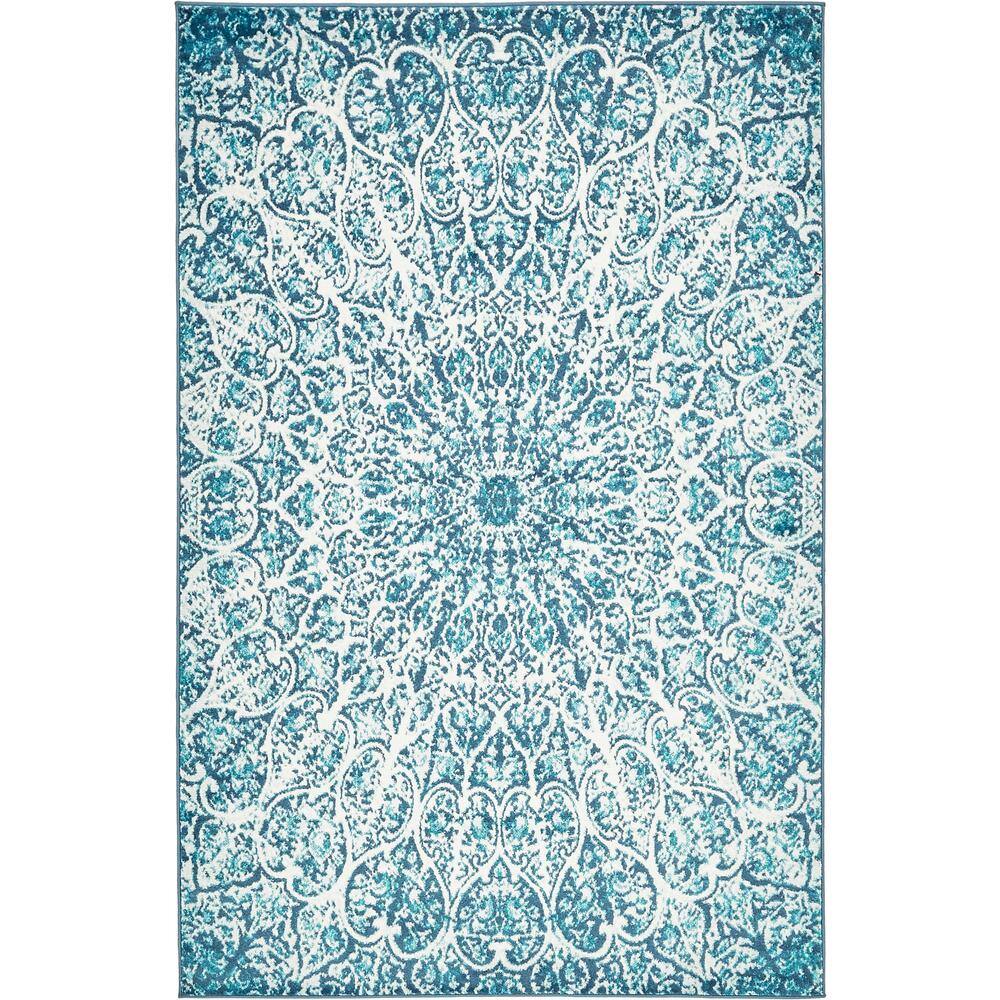 Unique Loom Sofia Grace Turquoise 5' 0 x 8' 0 Area Rug 3137742