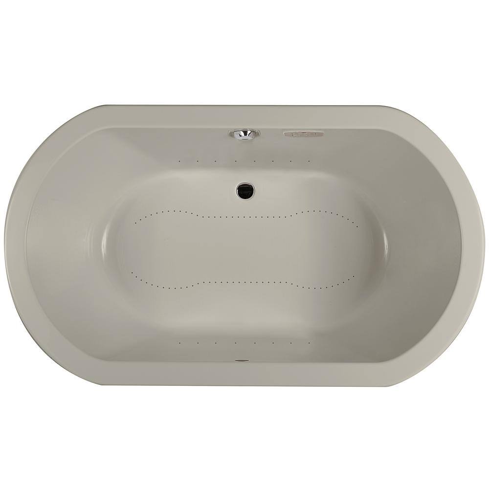 JACUZZI ANZA 72 in. x 42 in. Oval Air Bath Bathtub with Center Drain in ...