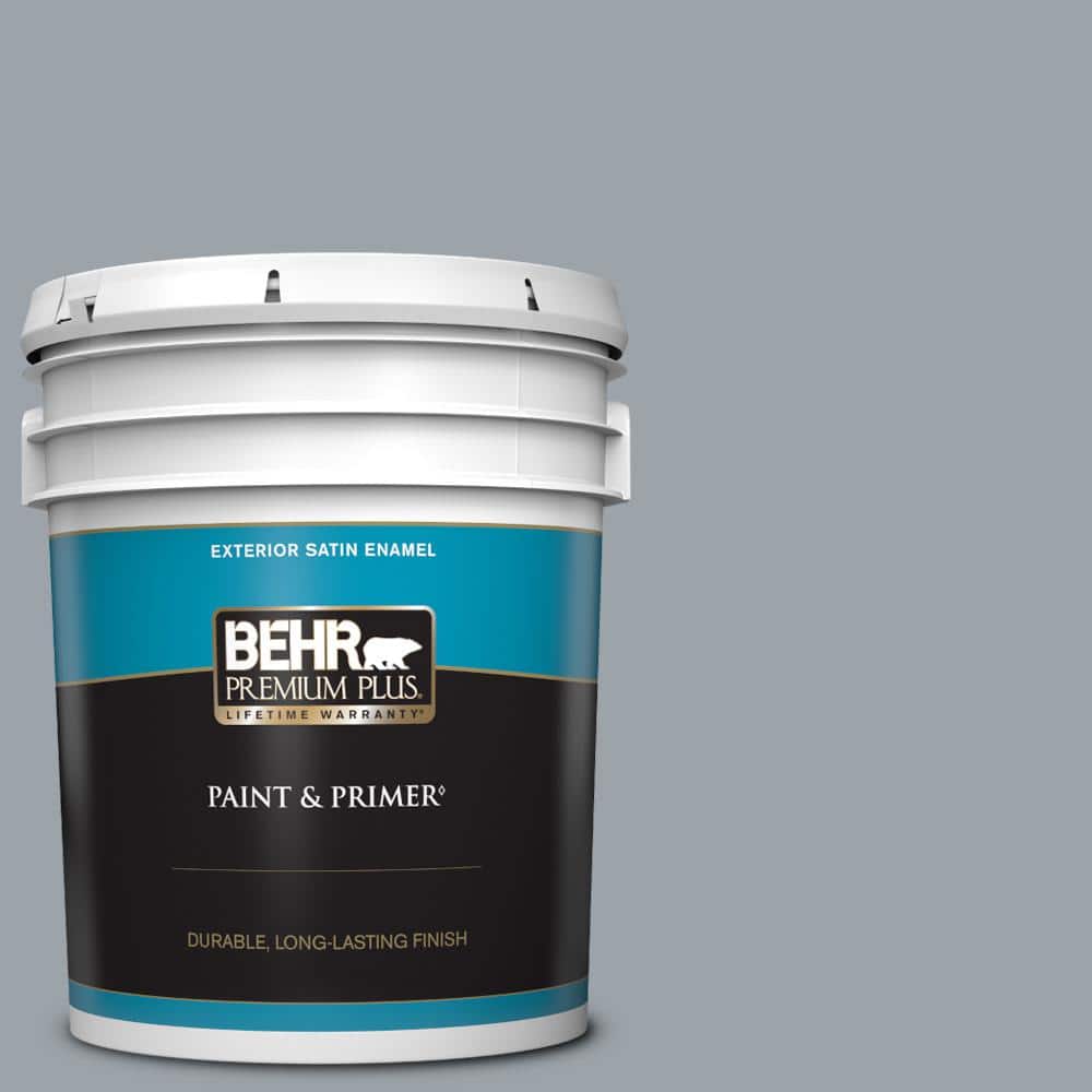 BEHR PREMIUM PLUS 5 gal. #MQ5-22 Rainmaster Satin Enamel Exterior Paint ...