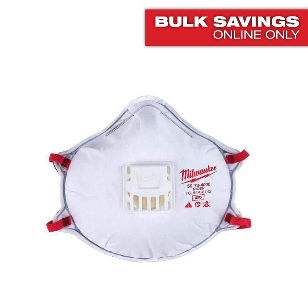 Milwaukee N95 Professional Multi-Purpose Valved Respirator with Gasket ...