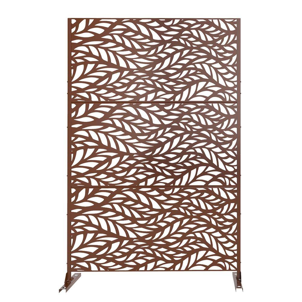 76 in. H x 47.2 in. W Galvanized Metal Rust Outdoor Privacy Screens ...
