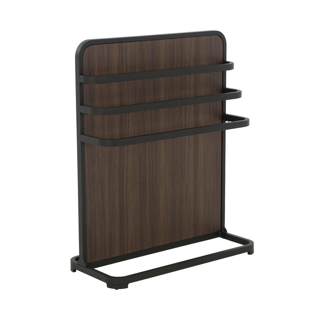 Sunjoy Pool Black Steel Free Standing Poolside Towel Valet Holder ...