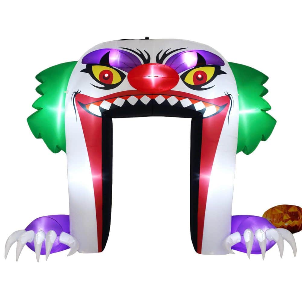 OGETFUUR 10 ft. H 13.5 ft. W Giant Clown Halloween Inflatable, Scary ...