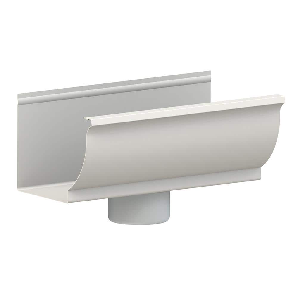 PEAK 5 in. White Gutter Drop Outlet 1385 - The Home Depot