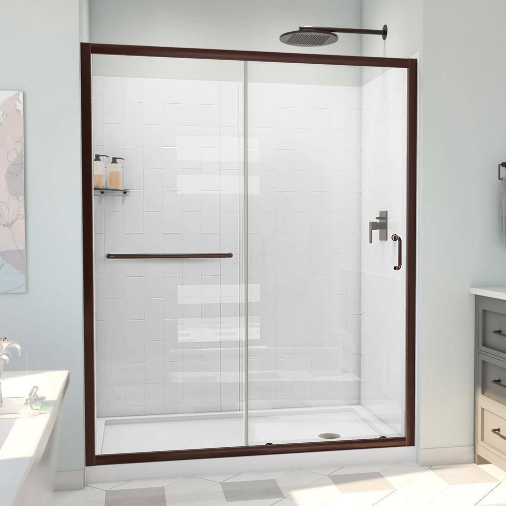 DreamLine Infinity-Z 60 in. W x 78-3/4 in. H Semi-Frameless Sliding ...