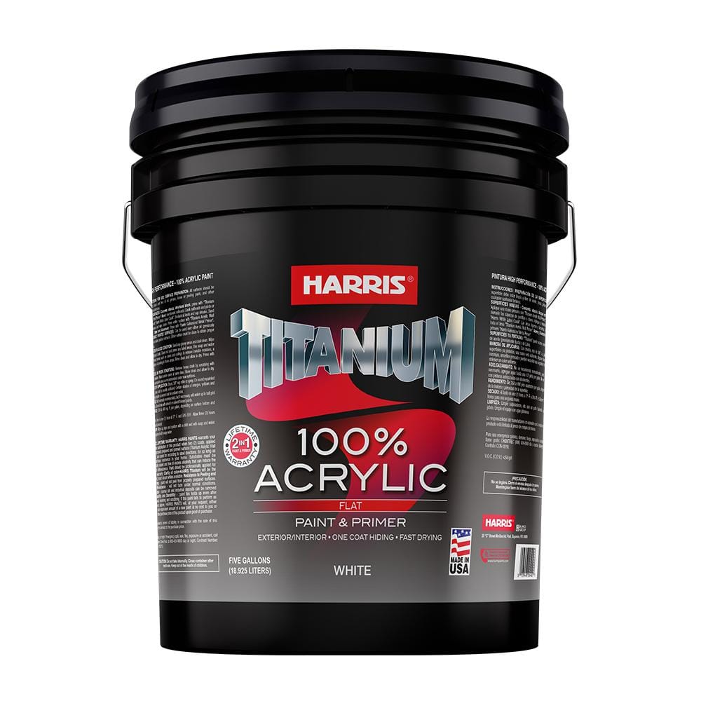 Harris Titanium 5 gal. Flat White Interior and Exterior Enamel 20402 ...