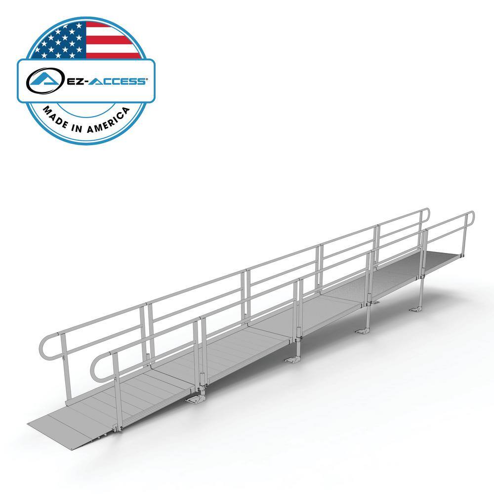 EZ-ACCESS PATHWAY 28 ft. Straight Aluminum Wheelchair Ramp Kit with ...