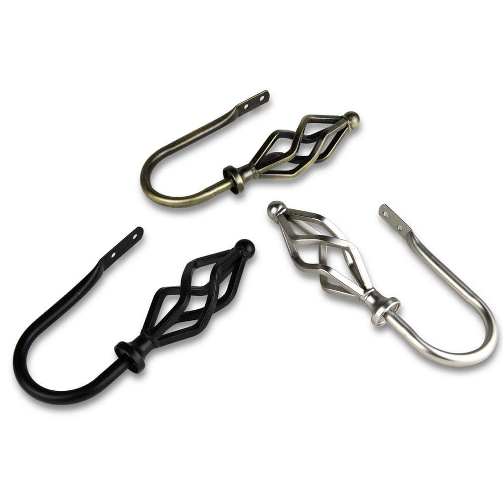 Cassandra Antique Brass Steel Hook Curtain Holdback (Set of 2) H4841 ...