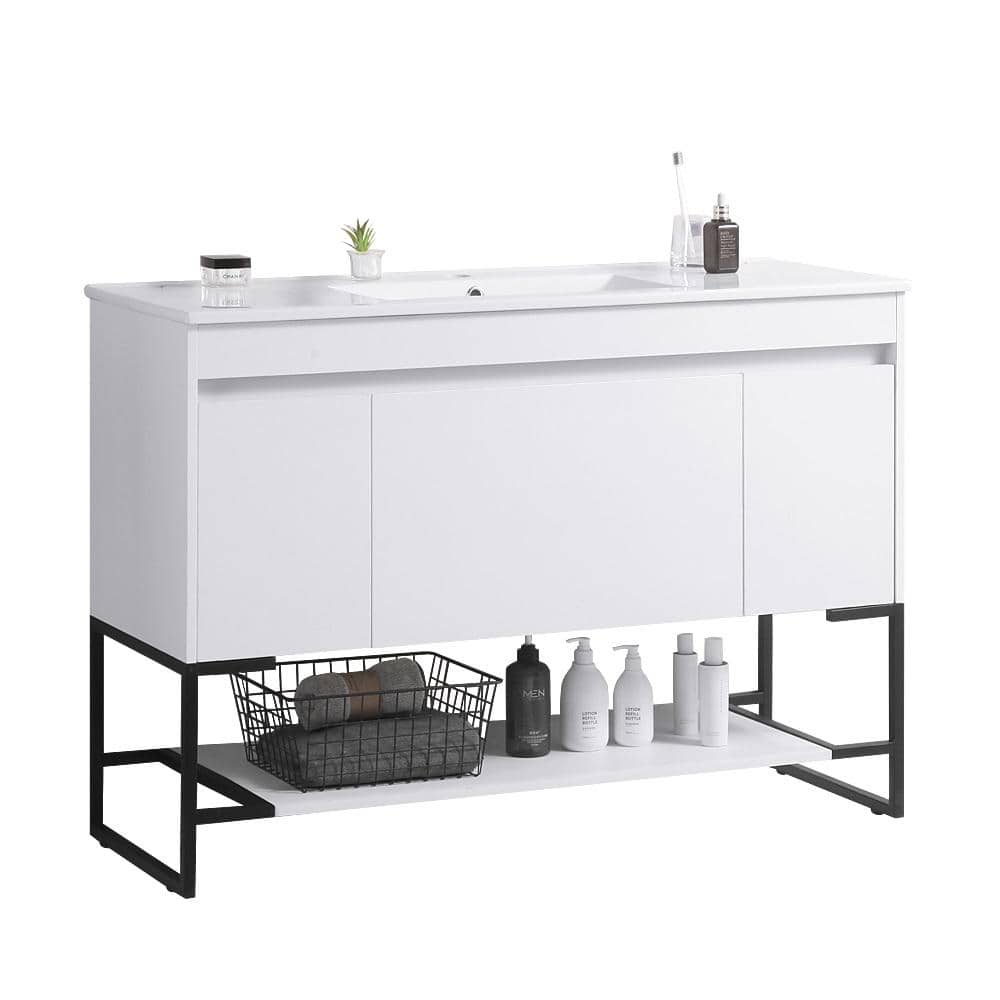 grossag 48 in. W x 18 in. D x 33 in. H Single Sink Freestanding Bath ...