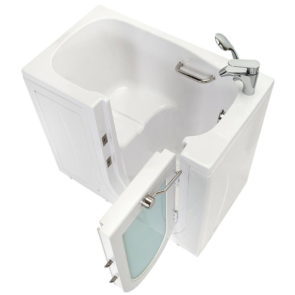 Ella Mobile 45 in. Acrylic Walk-In Soaking Bathtub in White with Right ...