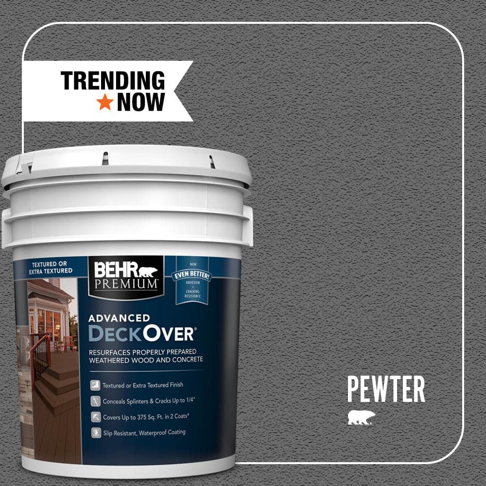 BEHR Premium Advanced DeckOver 5 gal. #SC-131 Pewter Textured Solid ...