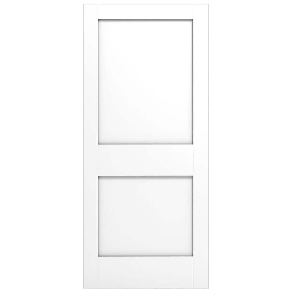 Alexandria Moulding 26 in. x 80 in. x 1-3/8 in. 2-Panel Flat Square Top ...
