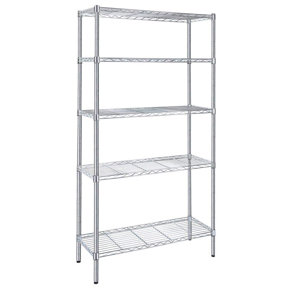 Amucolo 71.7 in. H 5-Tier Chrome Heavy Duty Shelving Unit Wire Metal ...