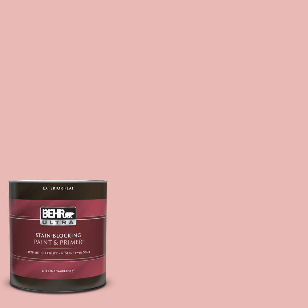 BEHR ULTRA 1 qt. #MQ4-4 Noble Blush Flat Exterior Paint & Primer 485004 ...