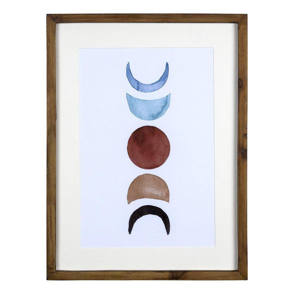 HomeRoots Victoria "Contemporary Abstract Moon" 1 Piece Framed Graphic ...