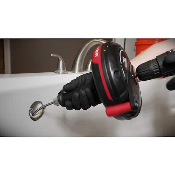 Husky 25 ft. Power Drum Drain Snake Drill-Operated Auger for Sink, Tub ...