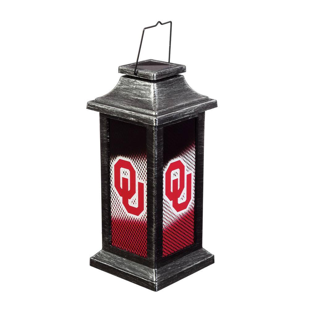 Evergreen University of Oklahoma 10 in. Indoor/Outdoor Solar LED Garden ...