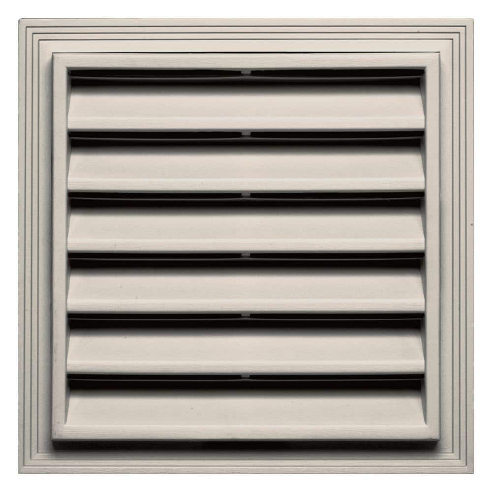 Builders Edge 12 in. x 12 in. Square Gable Vent in Almond 120051212048 ...