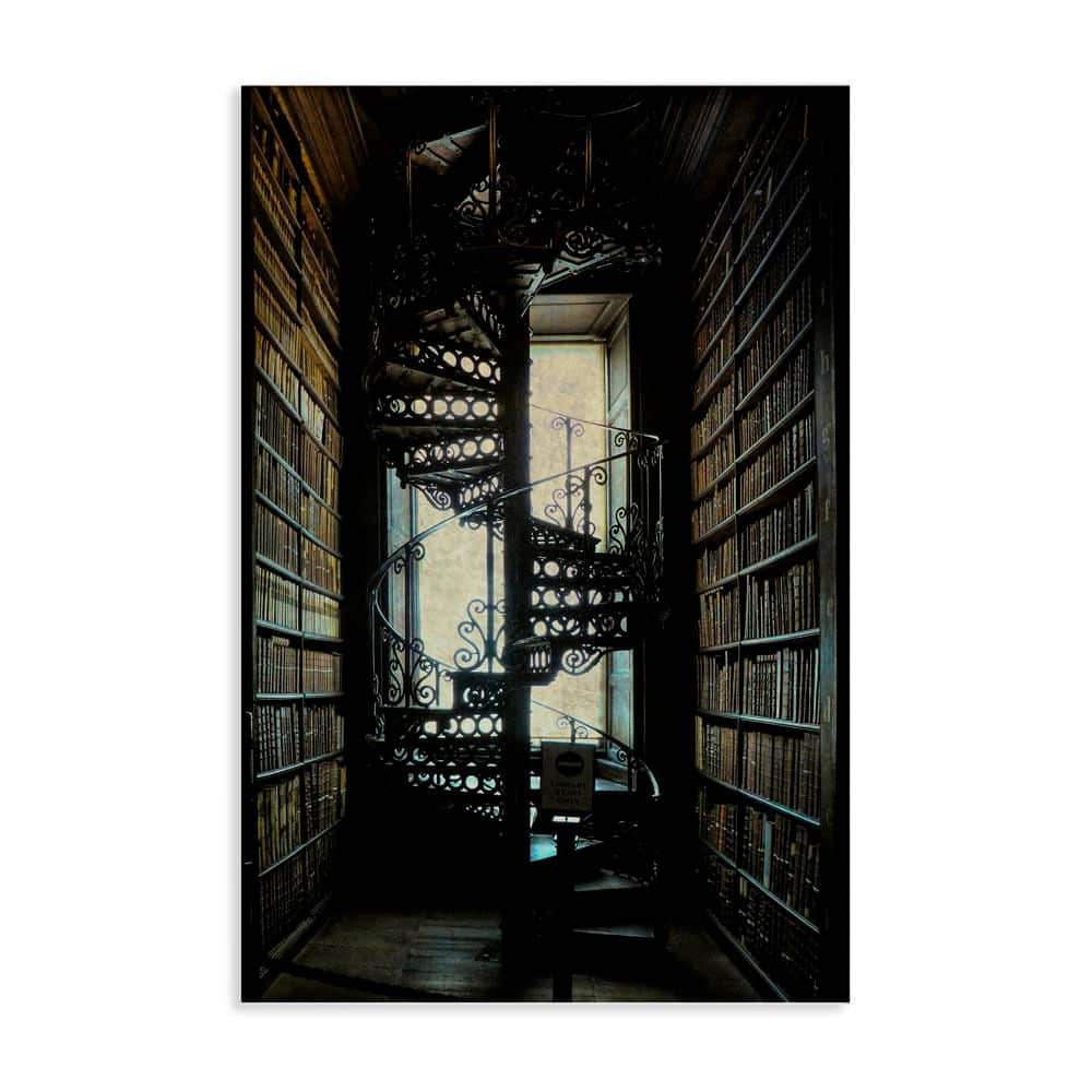 Stupell Industries Vintage Library Spiral Stairs by Graffi tee Studios ...