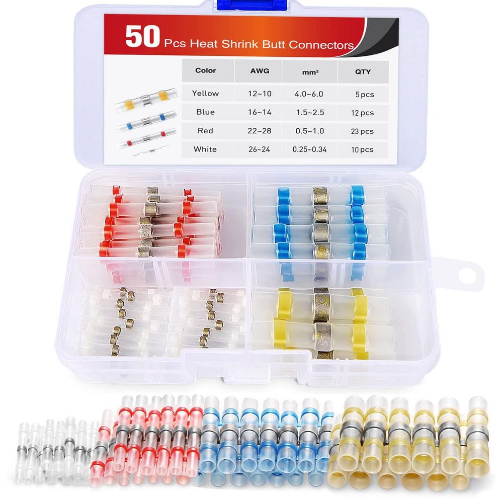 30 Amp 600-Volt Solder Seal Heat Shrink Butt Connectors Electrical ...