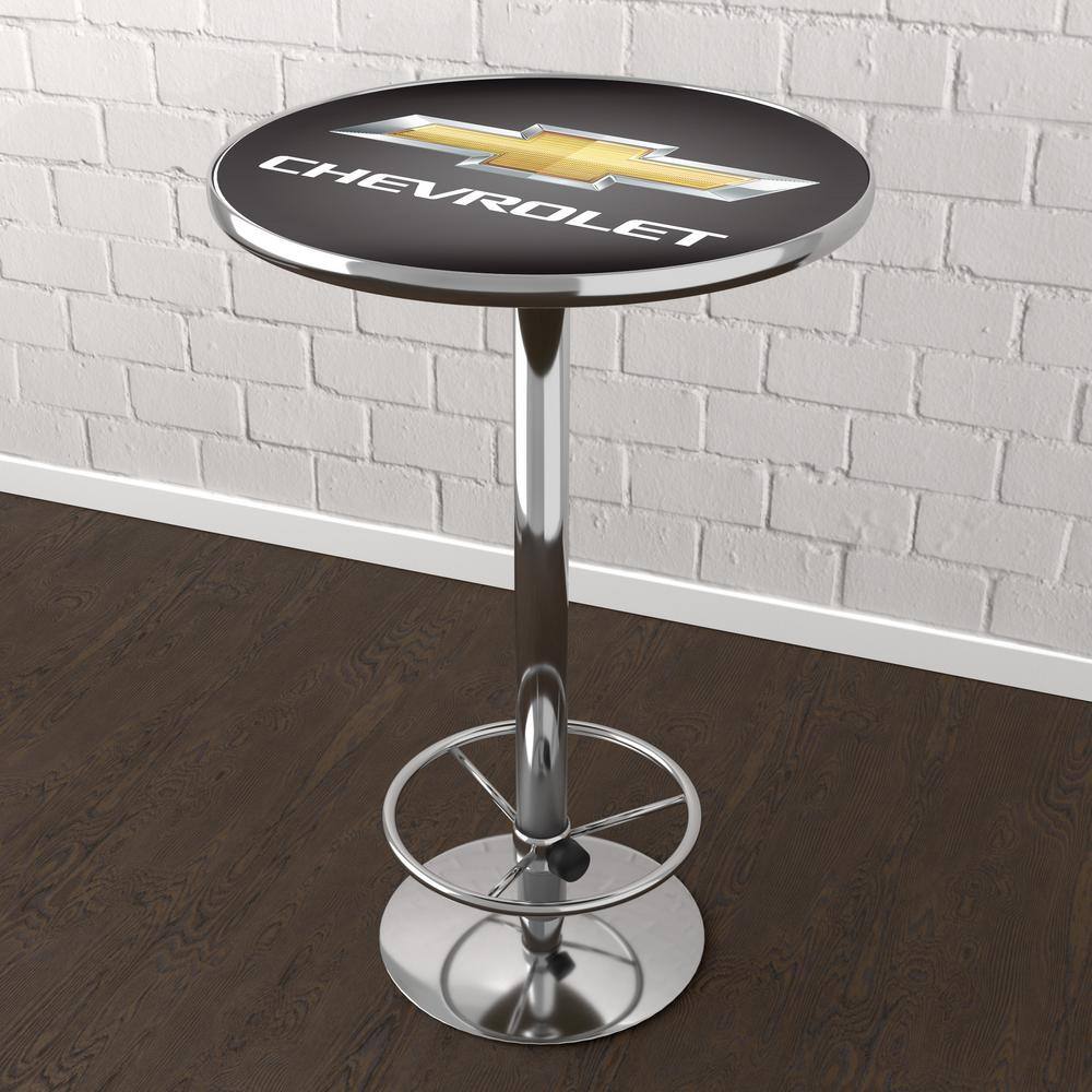 Chevrolet 3-Piece Round Acrylic Top Chrome Bar Table Set (Seats-2) GM99 ...