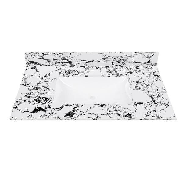 TCYO 37 in. W x 22 in. D Sintered Stone Rectangular Vanity Top in Panda ...
